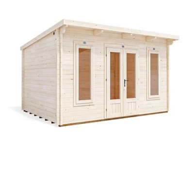 Dunster House Log Cabin Garden Office 4 x 3 Metres Summerhouse ...