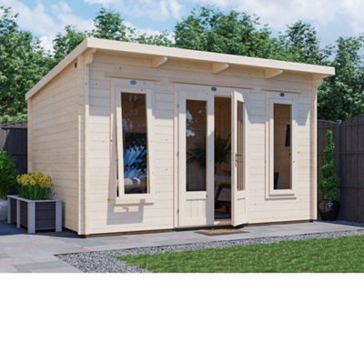 Dunster House Log Cabin Garden Office 4 x 3 Metres Summerhouse ...