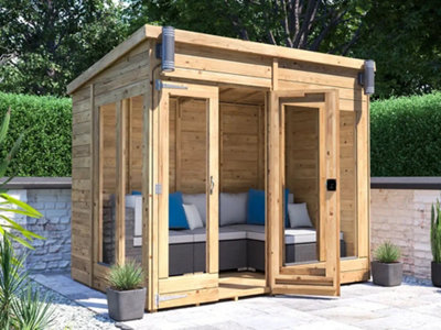 Dunster House Summerhouse 2.4m x 1.8m (8' x 6') Pent Roof, Fully ...