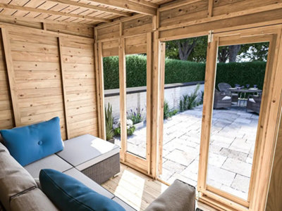Dunster House Summerhouse 2.4m x 1.8m (8' x 6') Pent Roof, Fully ...