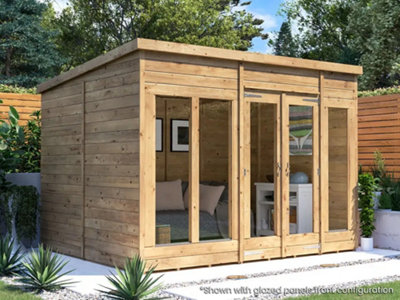 Dunster House Summerhouse 3m x 2.4m (10' x 8') Pent Roof, Fully ...