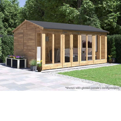Dunster House Summerhouse 4.8m x 3m (16' x 10') Reverse Apex Roof ...