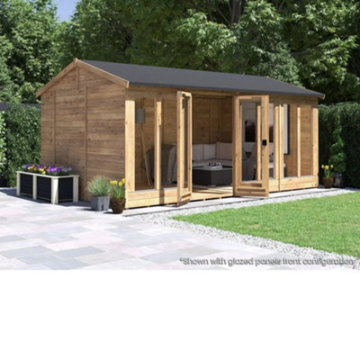 Dunster House Summerhouse 4.8m x 3m (16' x 10') Reverse Apex Roof ...
