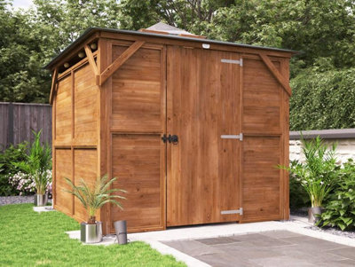 Dunster House Wooden Gazebo with Sides Erin 2.5m x 2.5m Enclosed Solid ...