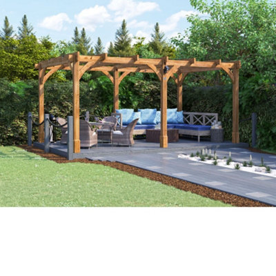 Dunster House Wooden Pergola Garden Plant Frame Furniture Kit Leviathan ...