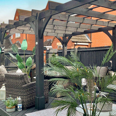 Dunster House Wooden Pergola Garden Plant Frame Furniture Kit Leviathan ...