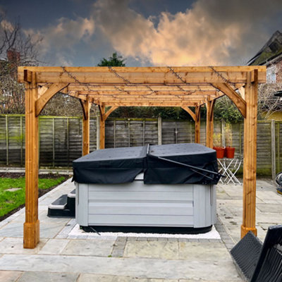 Dunster House Wooden Pergola Garden Plant Frame Furniture Kit Leviathan ...