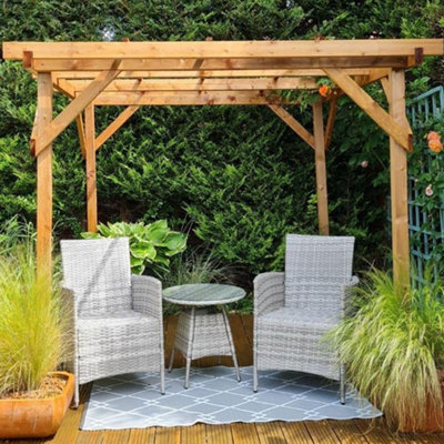Dunster House Wooden Pergola Garden Plants Frame Utopia 2m x 2m (6' 6 ...