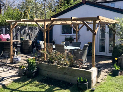 Dunster House Wooden Pergola Garden Plants Frame Utopia 4m x 3m (13' x 10')