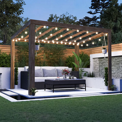 Dunster House Wooden Pergola Kit 3.5m x 2.5m Garden Plant Frame Patio ...