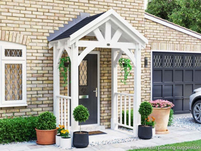 Dunster House Wooden Porch Canopy Kit 2m x 1.5m Pressure Treated Door ...