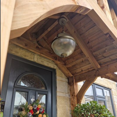 Dunster House Wooden Porch Canopy Kit 3m x 1.5m Pressure Treated Door ...