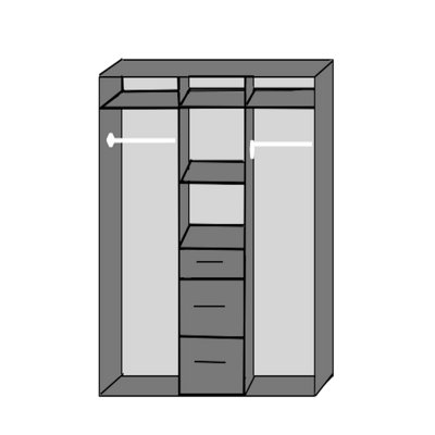 Wardrobe 135cm wide store
