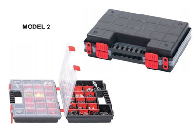 Duo Compartment Storage Tandem Organiser Case Tool Box Adjustable ...