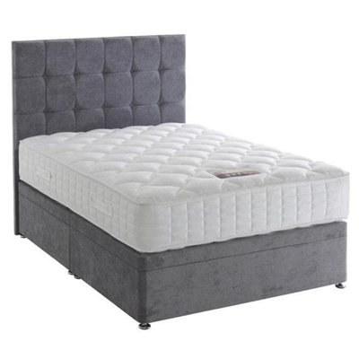 Dura Bed Vermont 1000 Pocket Sprung Divan Bed Set 6FT Super King 2 Drawers Side - Wool Clay ...