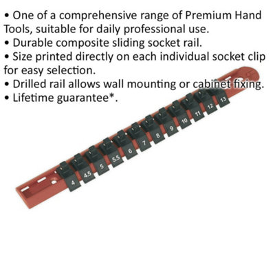 Durable 1/4 Inch Square Drive Bit Holder with 12 Socket Capacity and ...