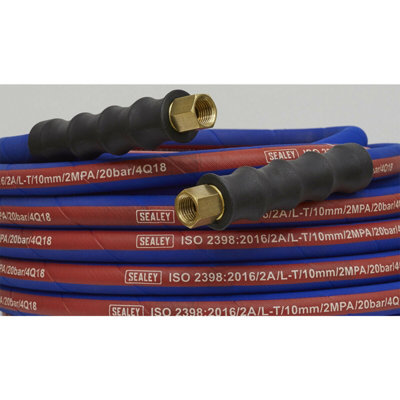 Durable 10 Metre Extra Heavy Duty Air Hose with 1/4 Inch BSP Unions and ...