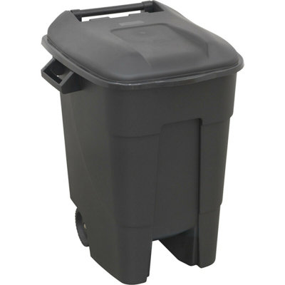 Durable 100 Litre Wheelie Bin with Solid Rear Axle and 200mm Wheels ...