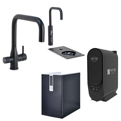 Durable 3 In 1 Tap and Square Drink Station Combo, Black with RO ...