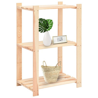 Durable 3-Tier Storage Racks 10 pcs 60x38x90 cm Solid Pinewood 150 kg