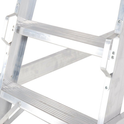 Durable 4 Tread 1m Aluminium Warehouse Steps with Handrail for Safe Access