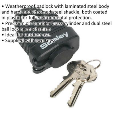 Durable 45mm Weatherproof Outdoor Padlock with Hardened Shackle and Two ...