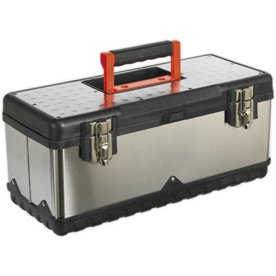 DURABLE 505 X 245 X 225MM STEEL TOOL BOX WITH TOTE TRAY FOR ULTIMATE ...