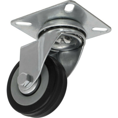 Durable 50mm Swivel Castor Wheel with Rubber Tread and Steel Centre for ...