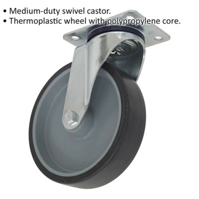 Durable 50mm Thermoplastic Swivel Castor Wheel with Hard PP Core and ...