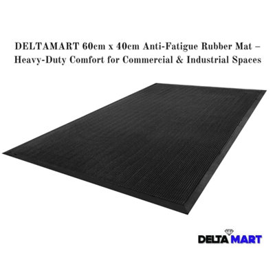 Durable 60cm x 40cm Anti Fatigue Rubber Mat Heavy Duty Comfort for ...