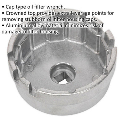 Durable 64.5mm Oil Filter Cap Wrench for Toyota - 3/8" Square Drive in ...