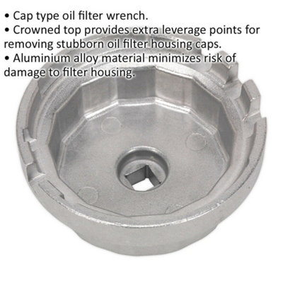 Durable 64.5mm Oil Filter Cap Wrench for Toyota and Lexus - 3/8 Inch ...