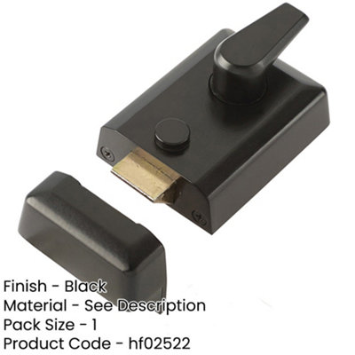 Durable 90mm Black Standard Night Latches for Secure Home Access - Bolt ...