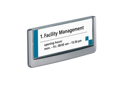 Durable Adhesive CLICK SIGN Wall Mounted Door Sign Holder - 149x52mm - Grey