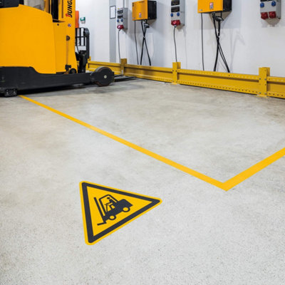 Durable Adhesive ISO "Caution Forklifts" Sign Safety Floor Sticker ...