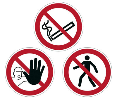 Durable Adhesive ISO "No Smoking" Prohibition Sign Safety Floor Sticker ...
