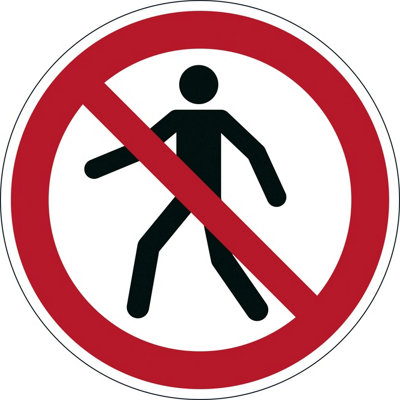 Durable Adhesive ISO "Pedestrians Prohibited" Sign Safety Floor Sticker ...