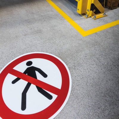 Shop Durable Adhesive ISO "Pedestrians Prohibited" Sign Safety Floor ...