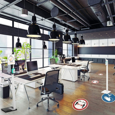 Durable Adhesive ISO "Social Distancing" Sign Safety Floor Sticker - 43cm