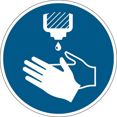 Durable Adhesive ISO "Use Hand Sanitiser" Sign Safety Floor Sticker - 43cm