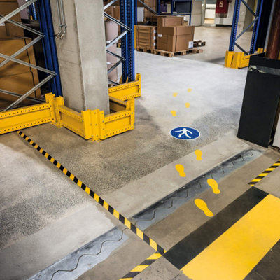 Durable Adhesive ISO "Use Walkway" Sign Safety Floor Sticker - 43cm ...