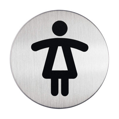 Durable Adhesive Ladies WC Symbol Bathroom Toilet Sign - Stainless ...