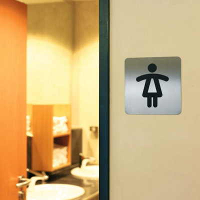 Durable Adhesive Ladies WC Symbol Square Bathroom Toilet Sign ...