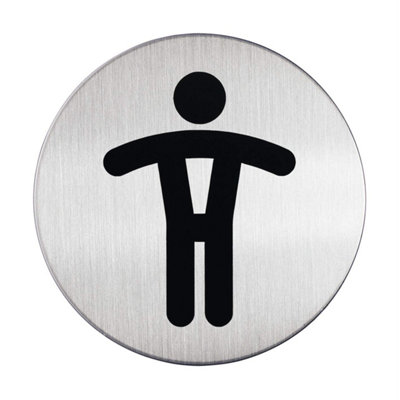 Durable Adhesive Men's WC Symbol Bathroom Toilet Sign - Stainless Steel ...