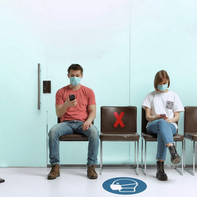 Durable Adhesive Safety X Cross Sign Removable Floor Stickers - 5 Pack ...