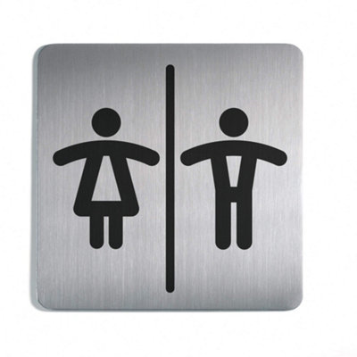 Durable Adhesive Unisex WC Symbol Square Bathroom Toilet Sign ...