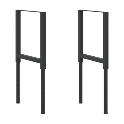 Durable Adjustable Work Bench Frames 2 pcs Metal 55x(69-95.5) cm Black