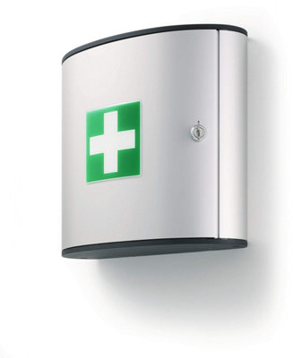 Durable Aluminium First Aid Lock Box with Wall Fixings - 2 Compartments