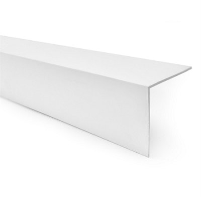 Durable Angle PCV Wall Corner Protector 20x20mm, 1m (L), White