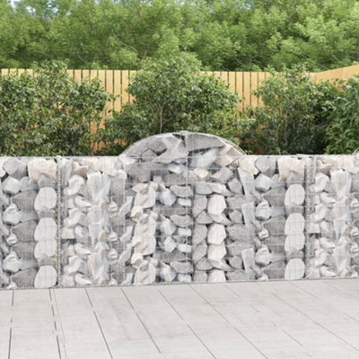 Durable Arched Gabion Baskets 3 pcs 200x30x100/120 cm Galvanised Iron